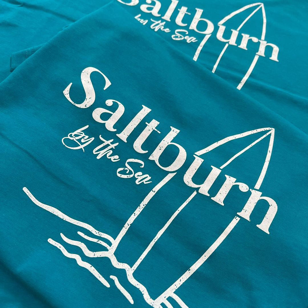 Unisex T Shirt ‘Saltburn Surfboard’ - Ocean – whitbyyard